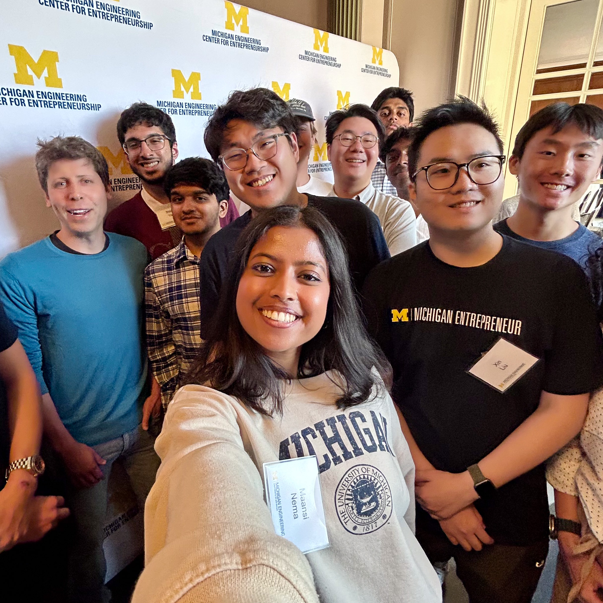 Sam Altman holds a special Q&A session with 30 U-M students during the ...